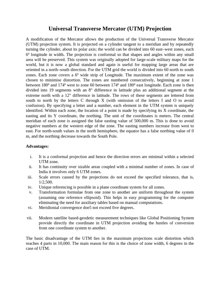 Understanding UTM Projection System | PDF | Analytic Geometry ...