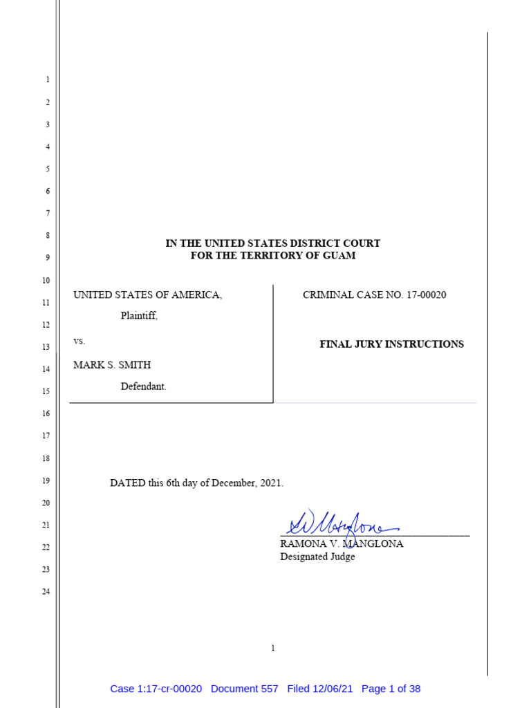Jury Instructions for Criminal Case 17-00020 | PDF | Witness | Fraud
