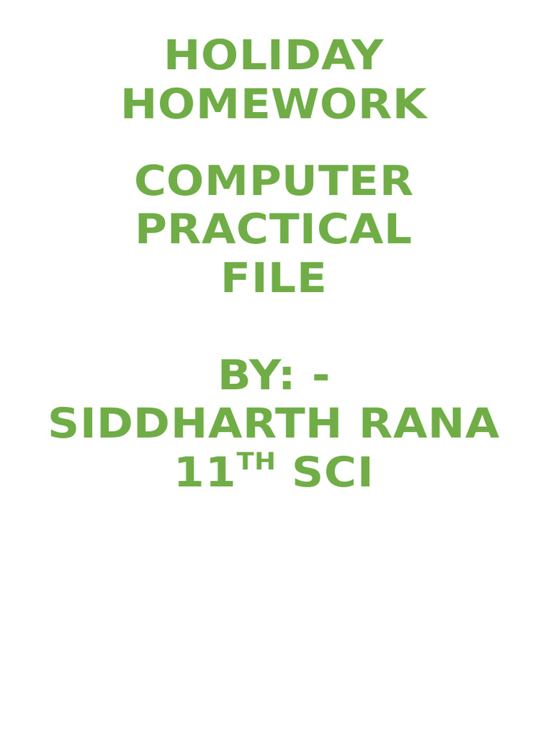 Python Programs for Holiday Homework | PDF