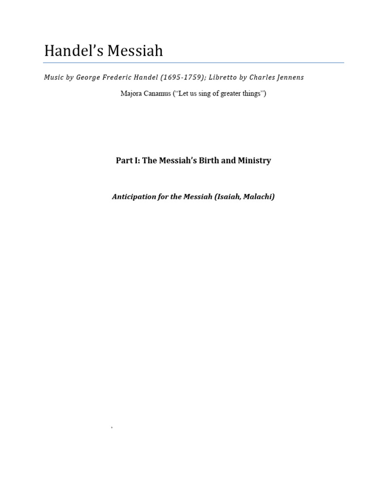 Handel's Messiah Lyrics | PDF | Religious Belief And Doctrine