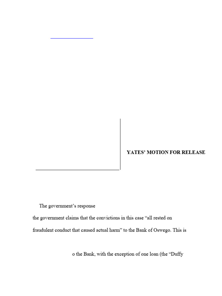 Yates Reply in Support of Motion For Release Pending Appeal | PDF ...