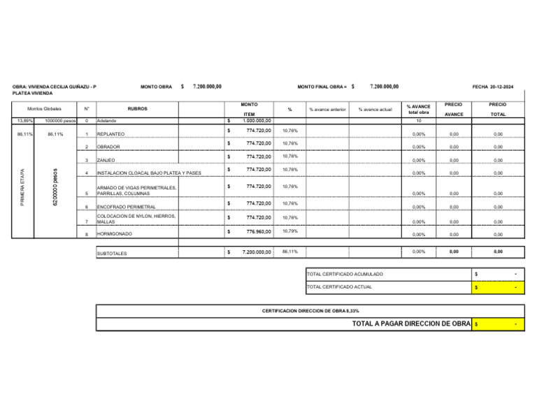 Planilla Certificacion Tipo | PDF