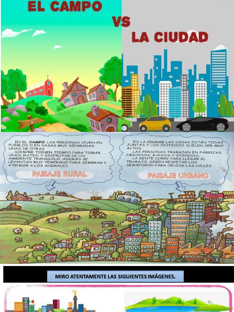 EL CAMPO ( ESPACIO RURAL) Y LA CIUDAD ( ESPACIO URBANO) | PDF