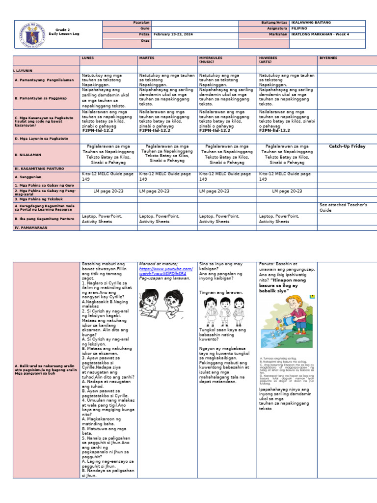 Q3-Week4-Dll-Filipino 2 | PDF