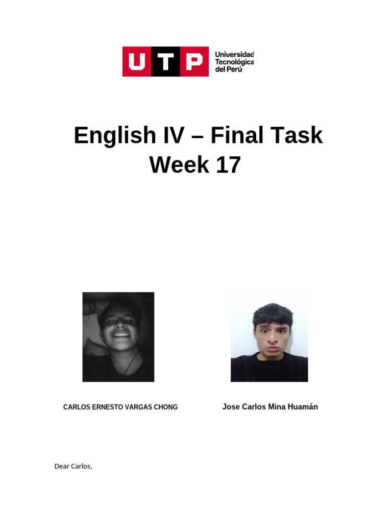 English IV Final Task Week 17 | PDF