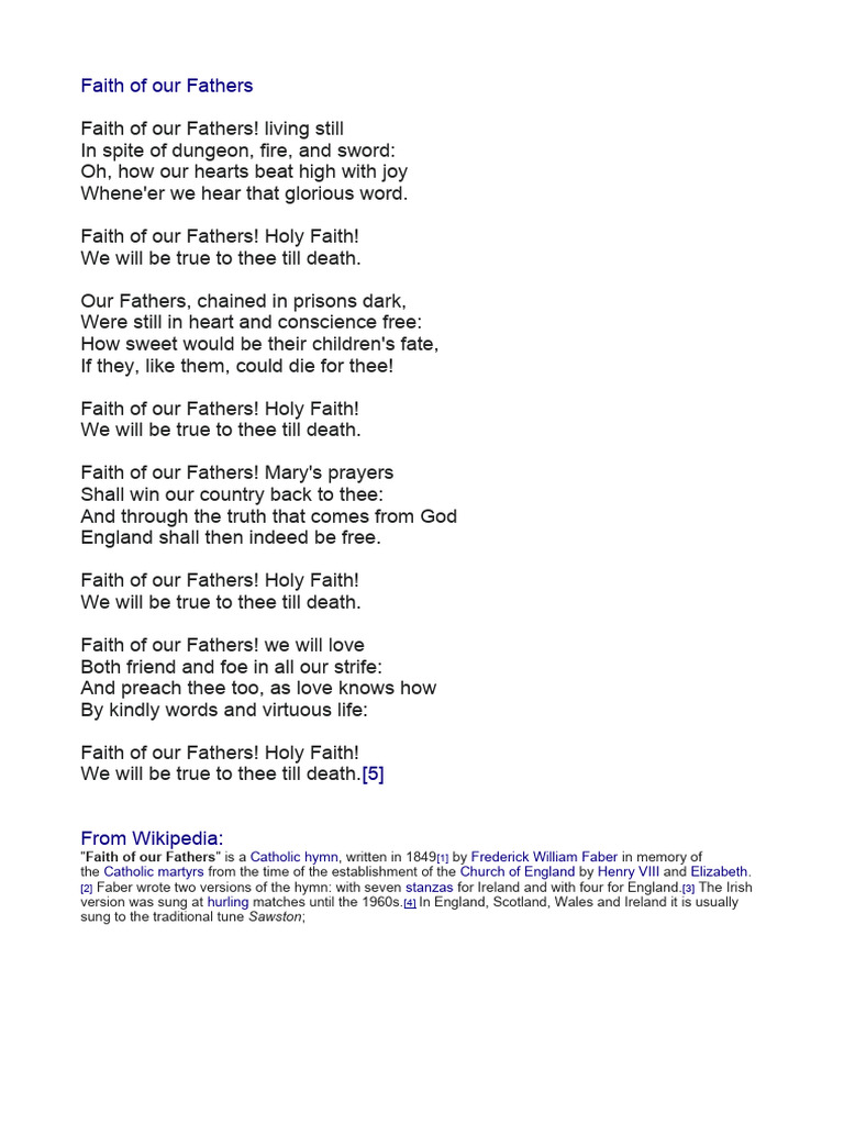 Faith of Our Fathers | PDF