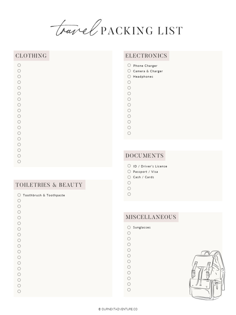 Travel Packing List | PDF