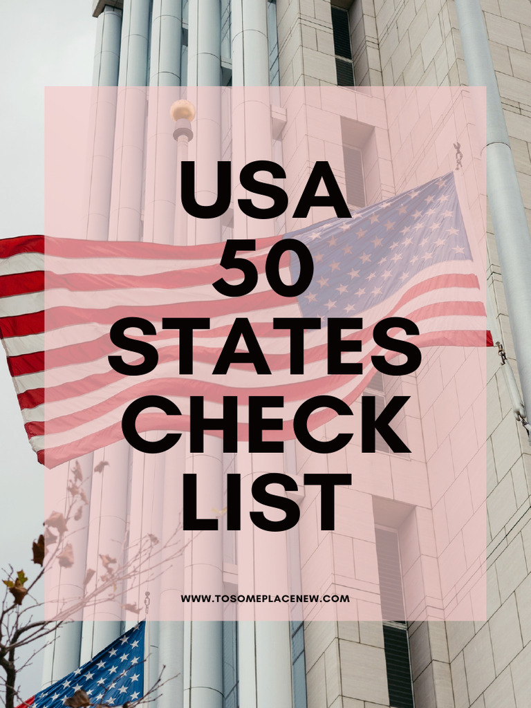 USA+50+States+Checklist Tosomeplacenew | PDF