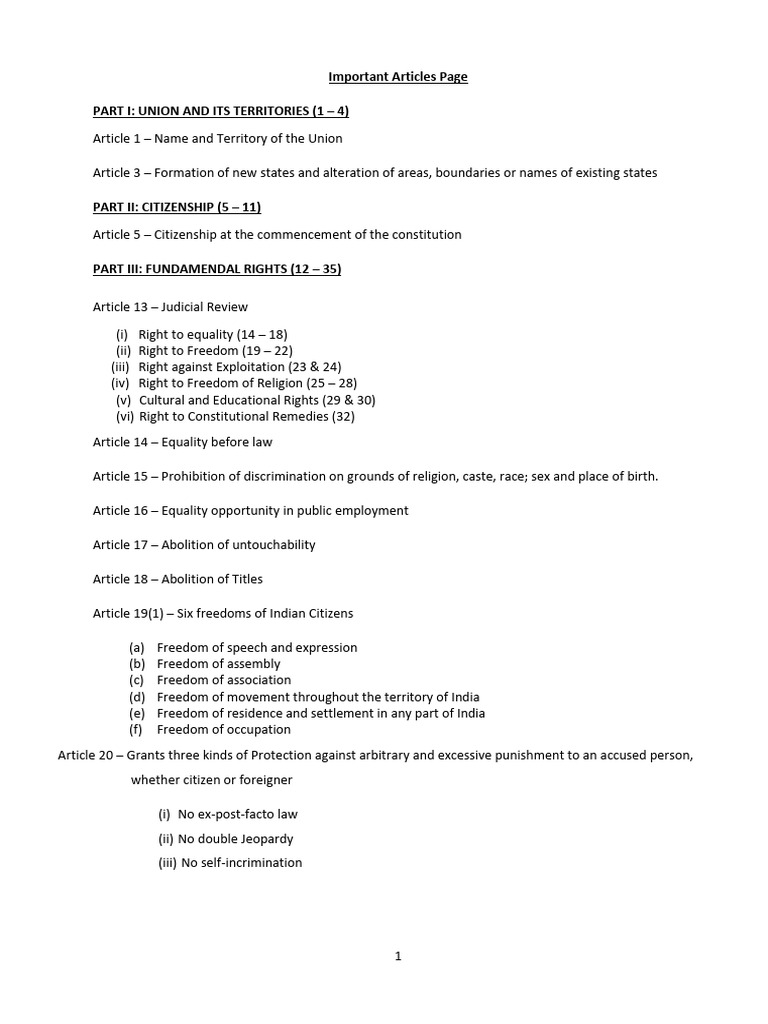 Articles Final | PDF | Common Law | Political Charters