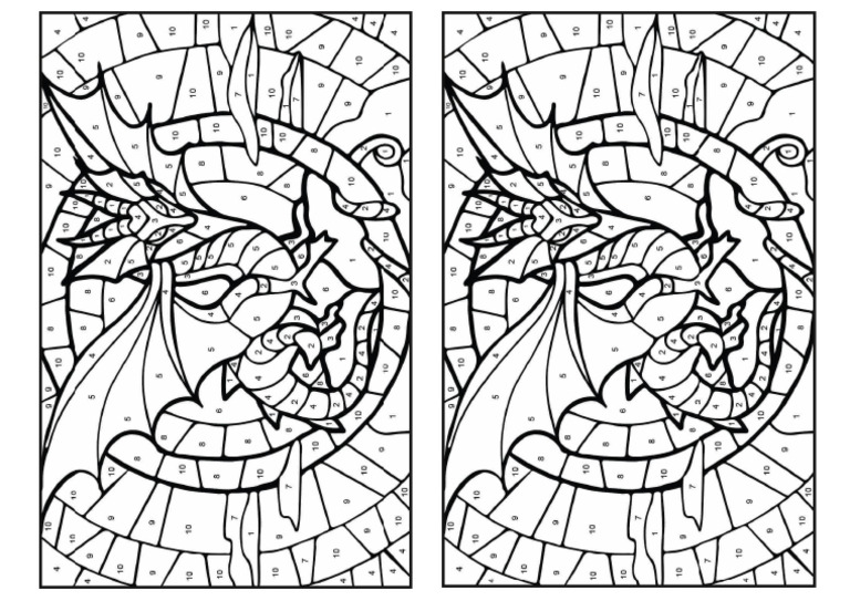 Color by Number-Dragon | PDF