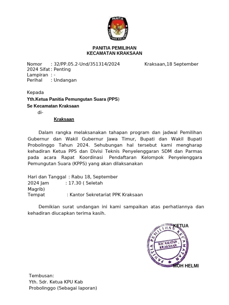 Rakor Pendaftaran Kpps New | PDF