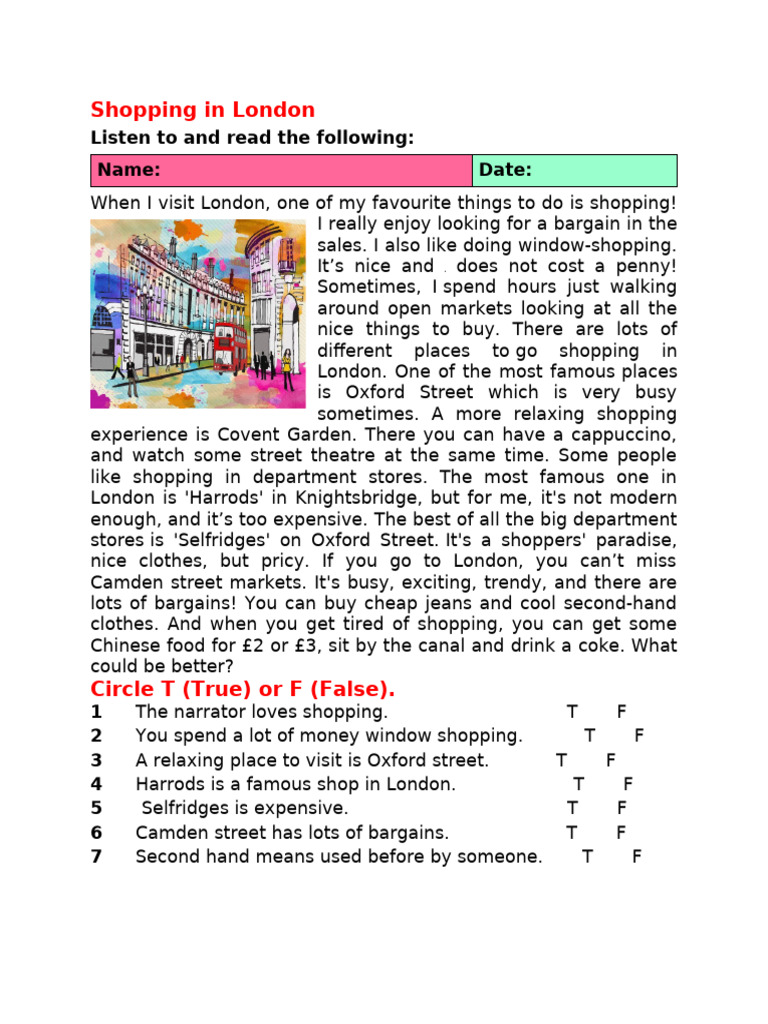 Shopping Highlights in London | PDF