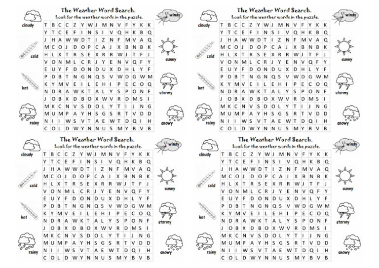 Weather Words-Word Search | PDF