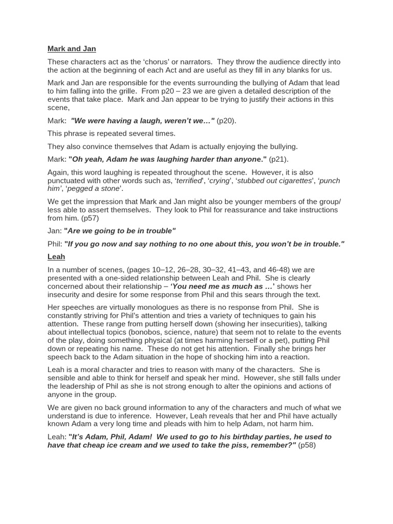 DNA Character Notes With Quotes 2 | PDF