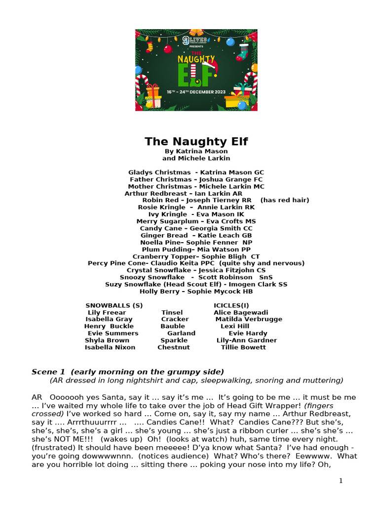 The Naughty Elf Full Script 2023 | PDF | Santa Claus | Christmas