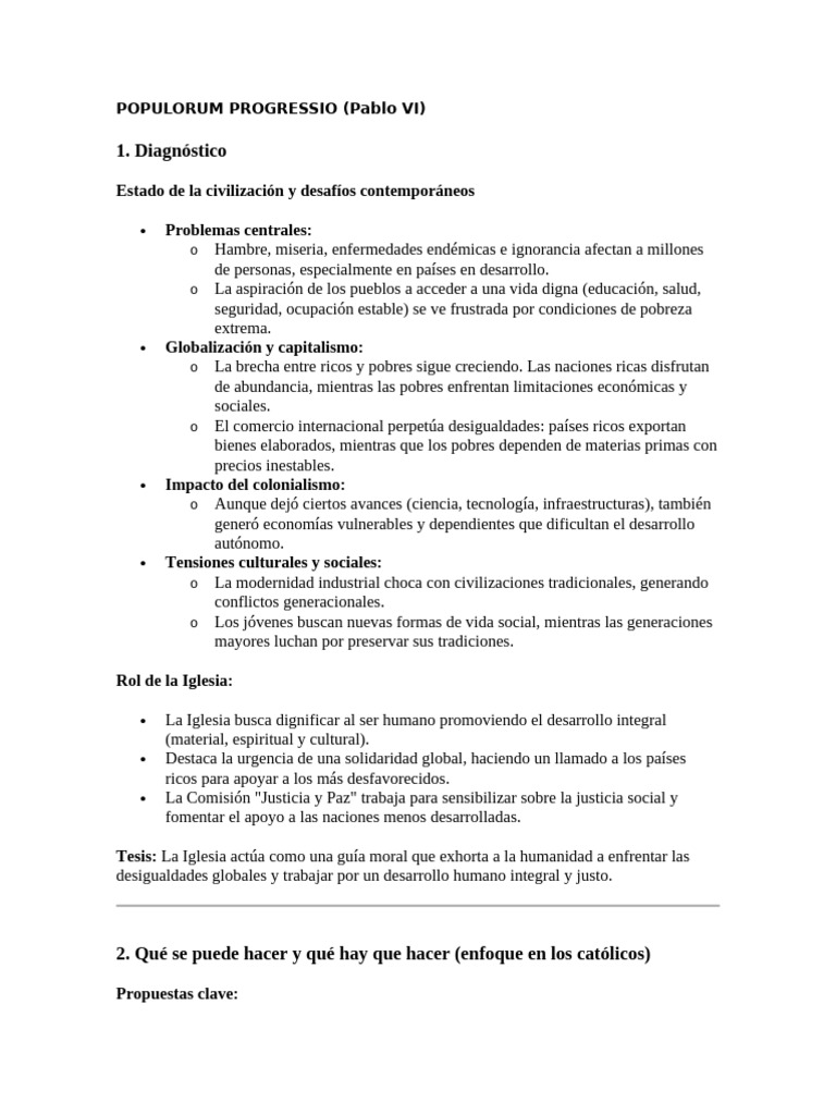 Populorum Progressio | PDF | Pobreza | Pobreza e indigencia