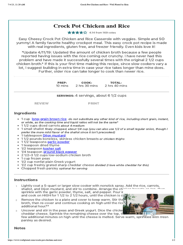 Crock Pot Chicken and Rice - Well Plated by Erin | PDF | Slow Cooker ...