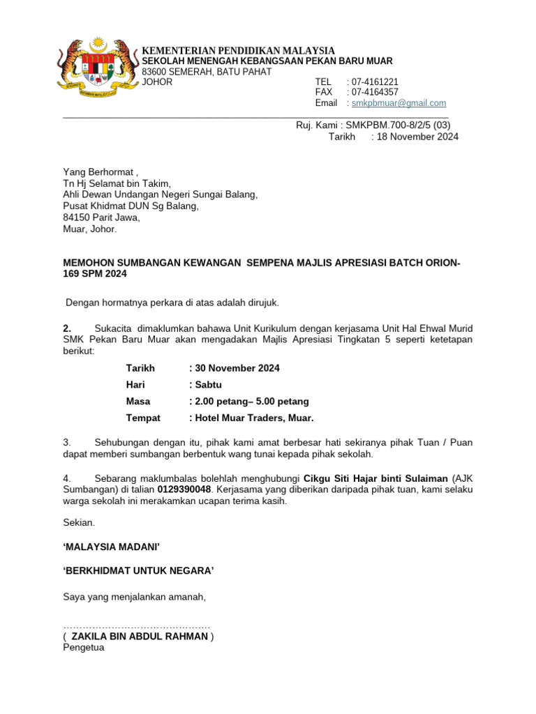 Surat Apresiasi 24 | PDF