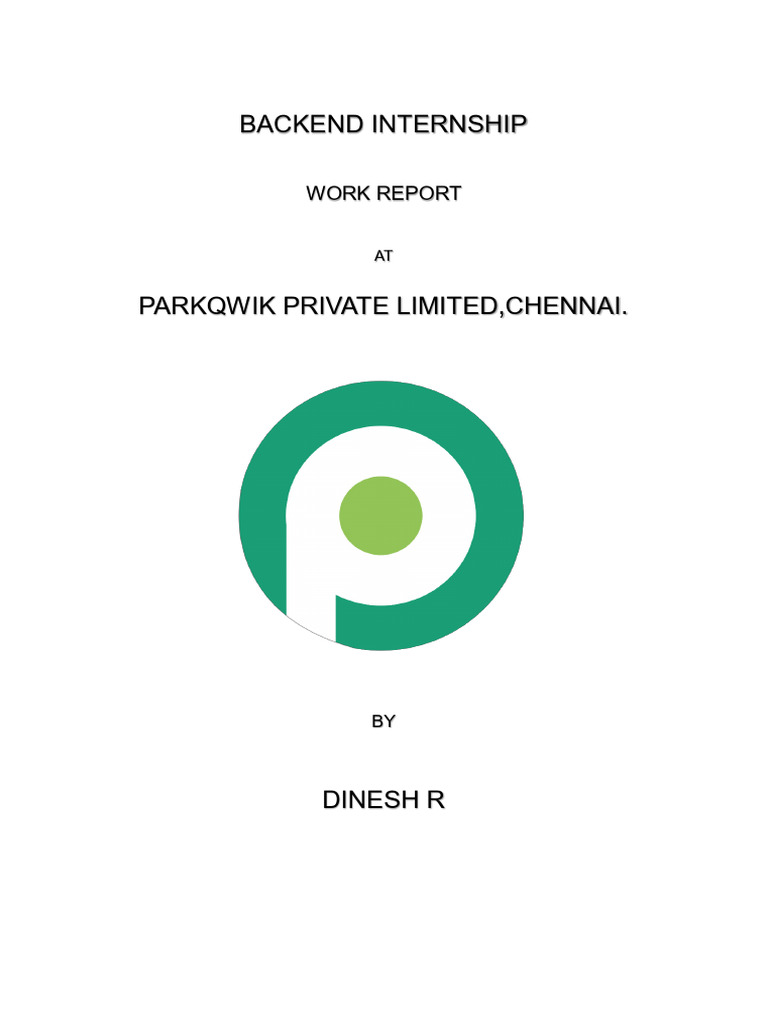Backend Internship-Parkqwik | PDF | Password | Mongo Db
