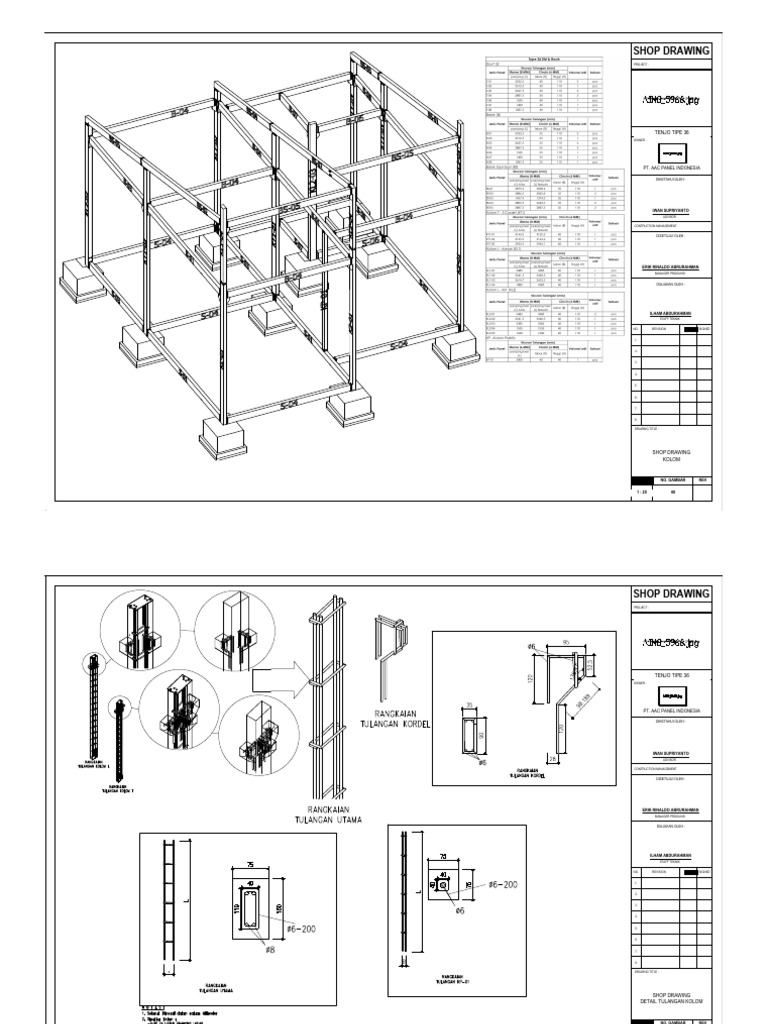 Detail Shop Drawing Tulangan Proyek | PDF