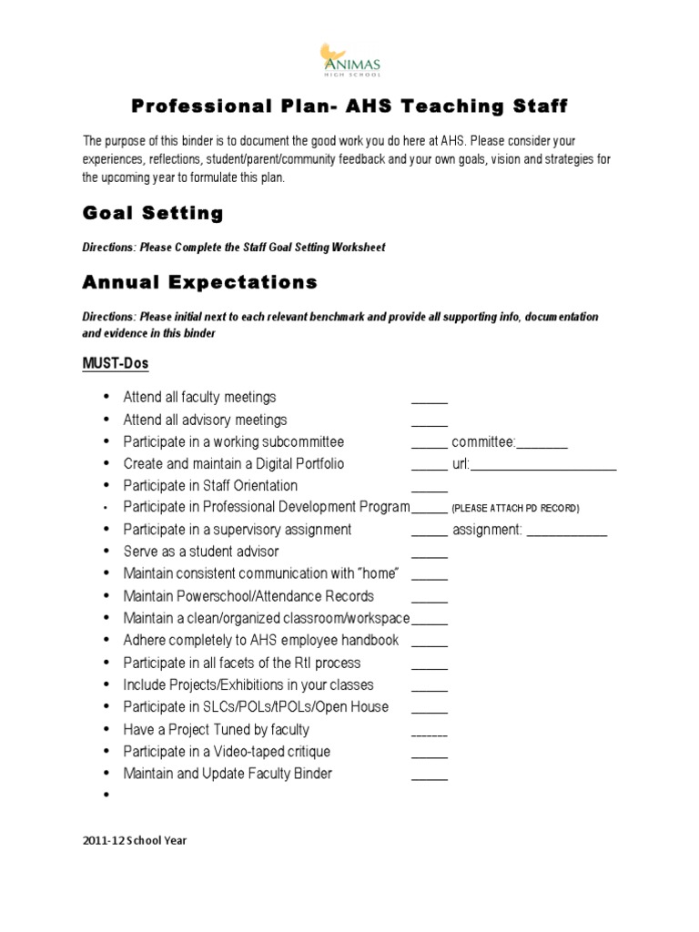 Professional Plan-Faculty Template | PDF | Mentorship | Applied Psychology