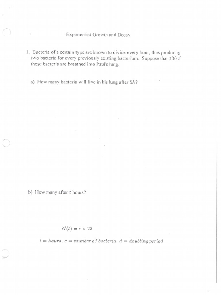 Exponential Growth and Decay Note | PDF