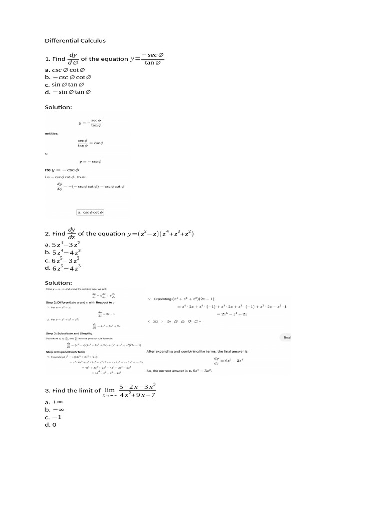 Differential Calculus | PDF