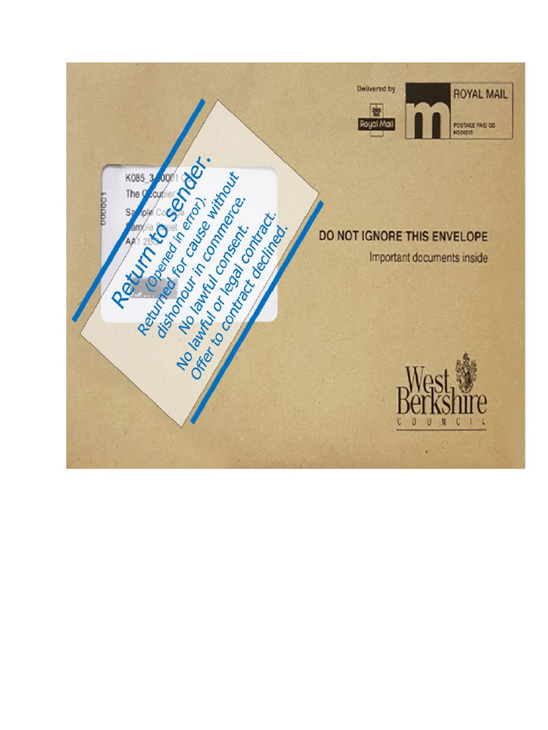 Sample Return To Sender | PDF