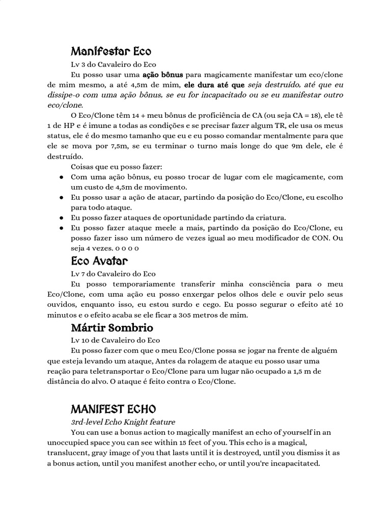 Cavaleiro dos Ecos | PDF