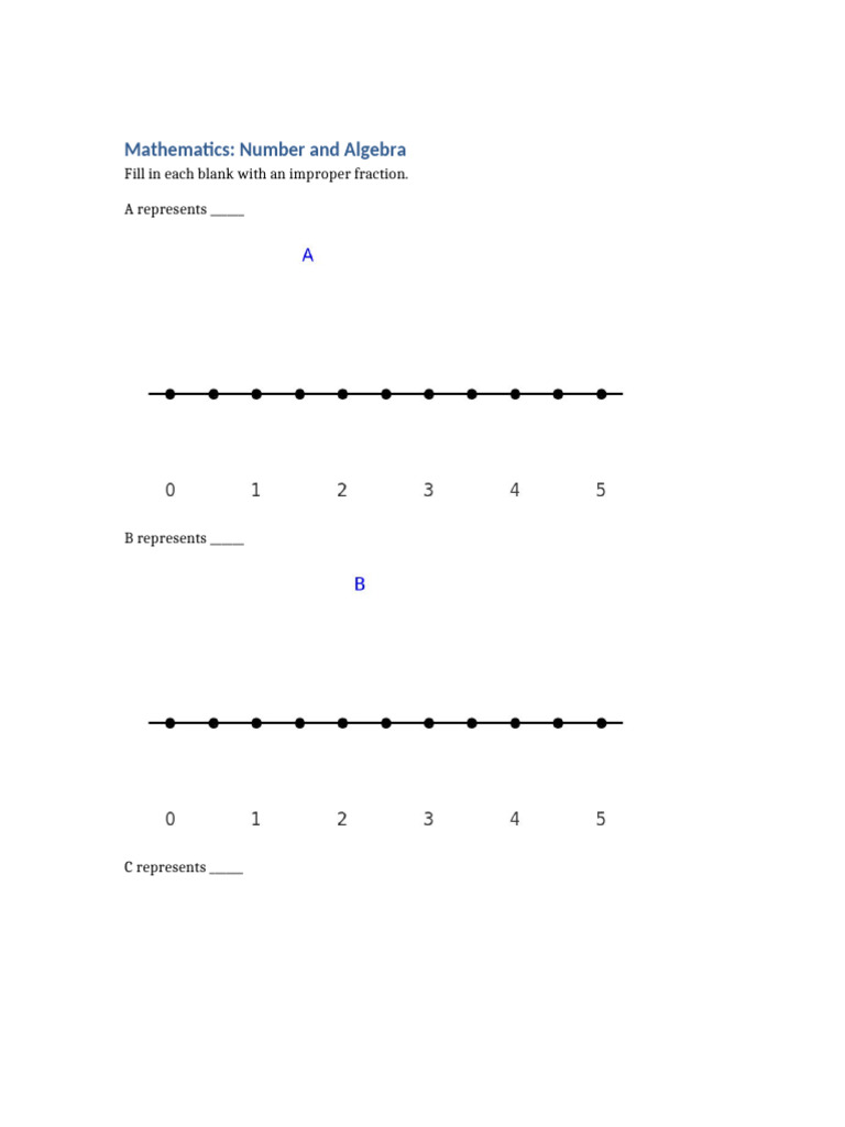 Number Algebra Worksheet | PDF
