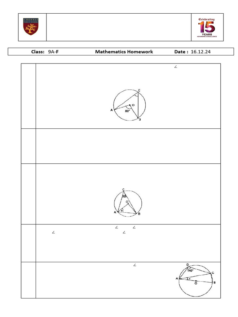 Class 9A-F Mathematics Homework | PDF