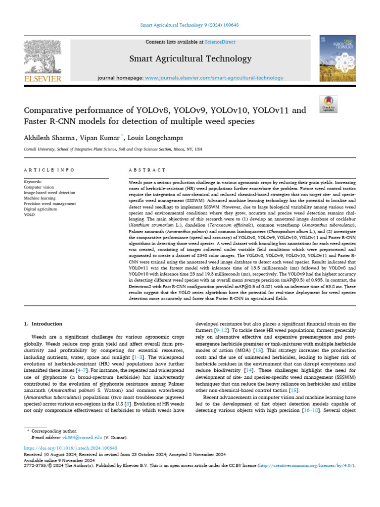 Comparative Performance of YOLOv8, YOLOv9, YOLOv10, YOLOv11 and Faster ...