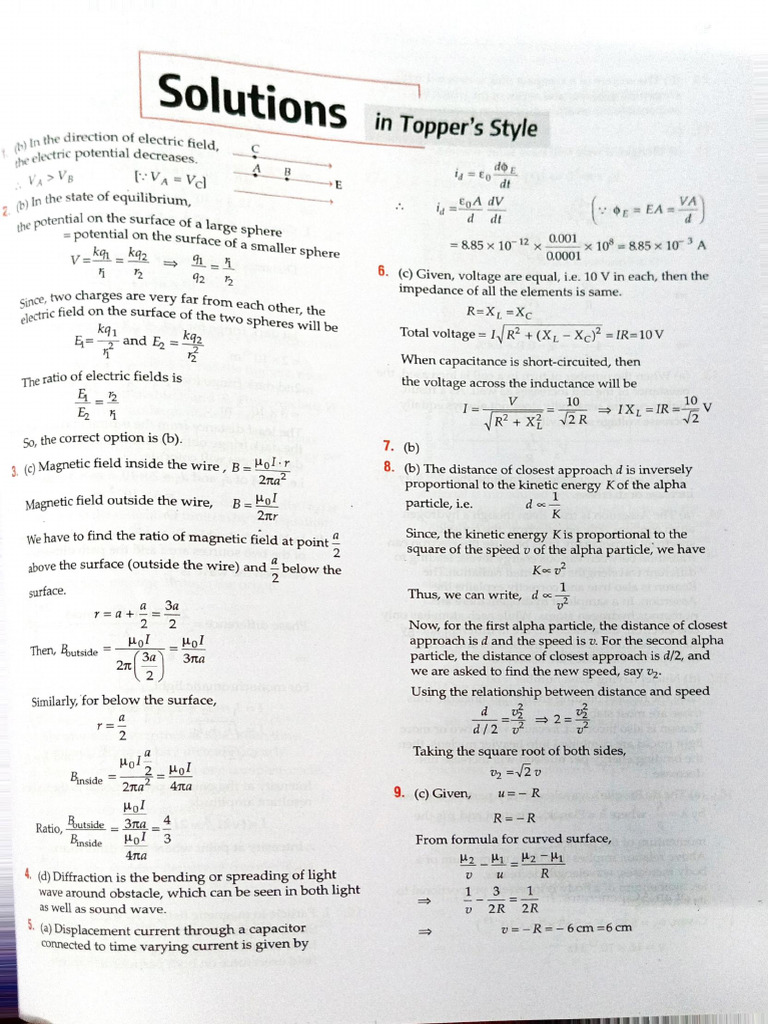 Sample Paper Solution 2024-25 | PDF | Photoelectric Effect | Capacitance