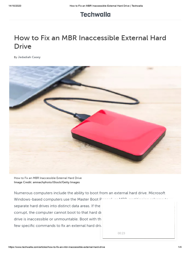 How To Fix An MBR Inaccessible External Hard Drive - Techwalla | PDF | Booting | Operating ...