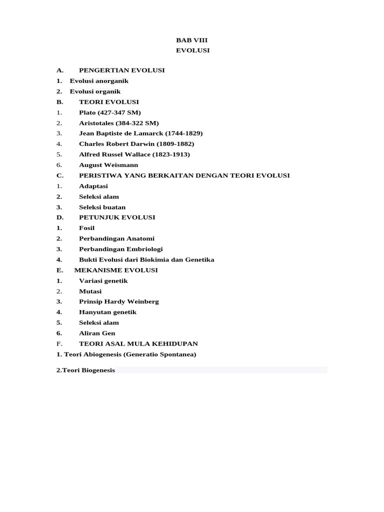 BAB VIII Petakonsep Evolusi New | PDF
