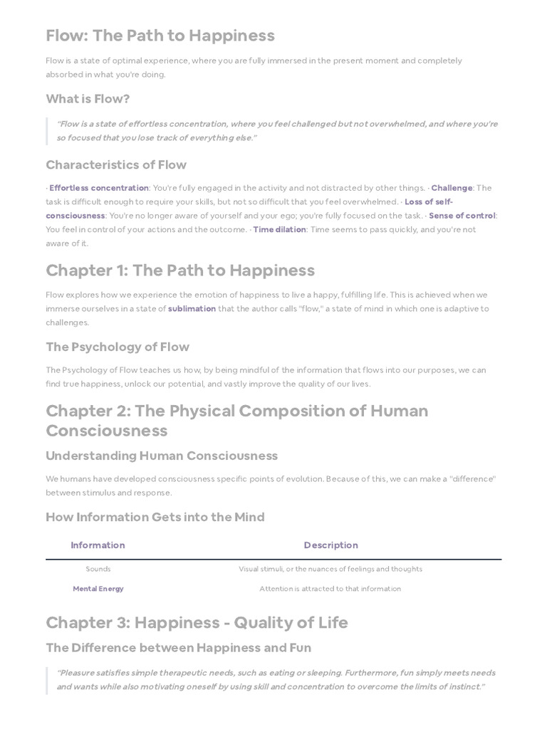 Flow by Mihael | PDF | Flow (Psychology) | Happiness