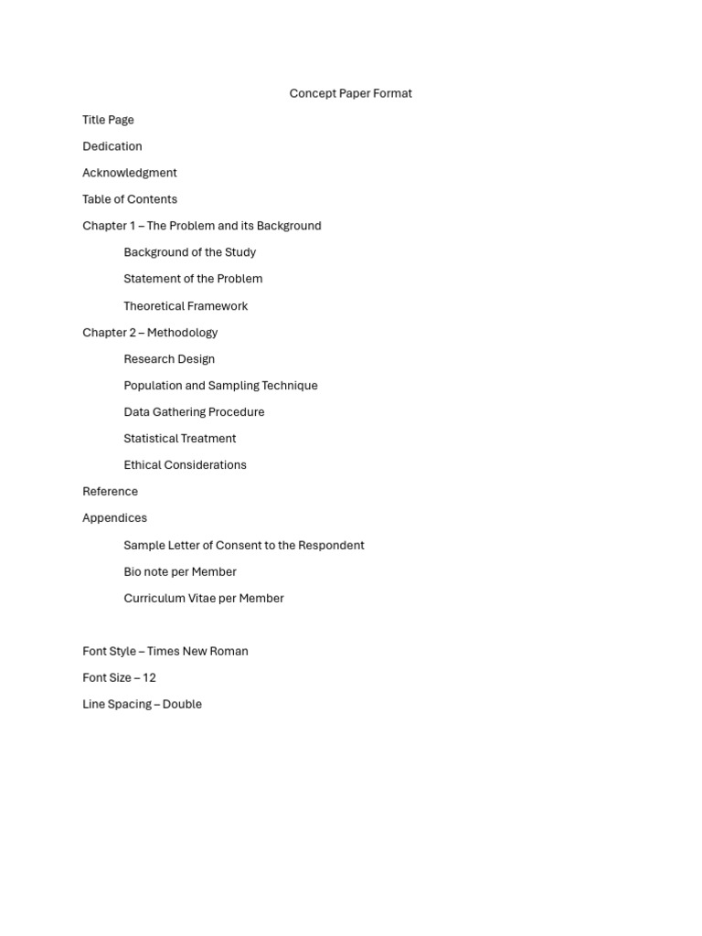 Concept Paper Format | PDF