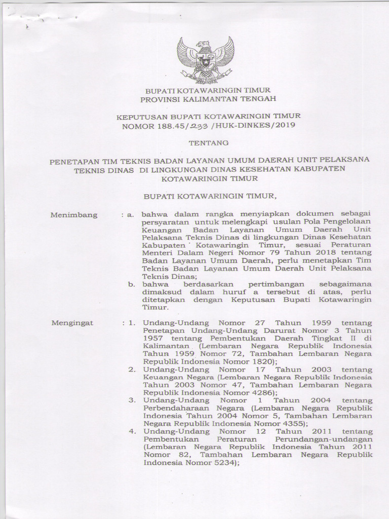 SK Tim Teknis Blud | PDF