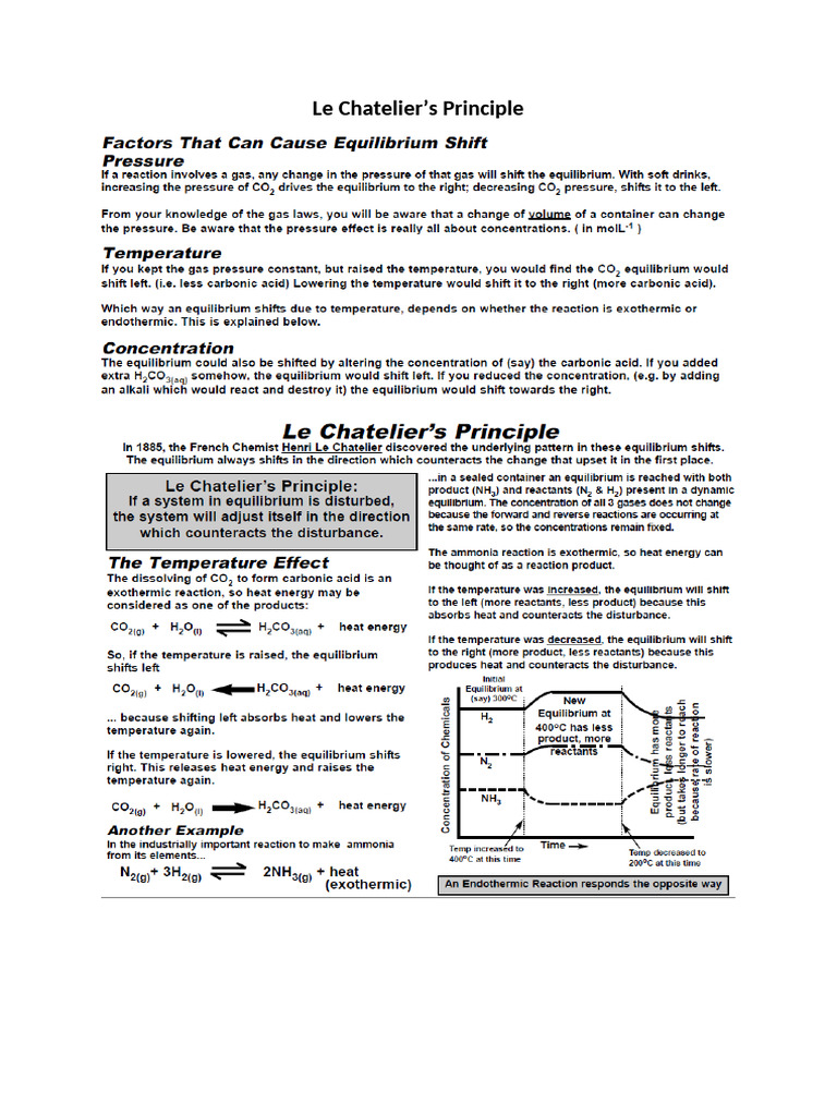 KISS Le Chateliers Principle | PDF