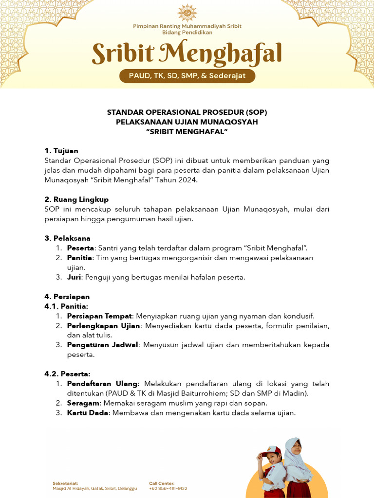 SOP, Tatib, Jadwal Munaqosyah | PDF