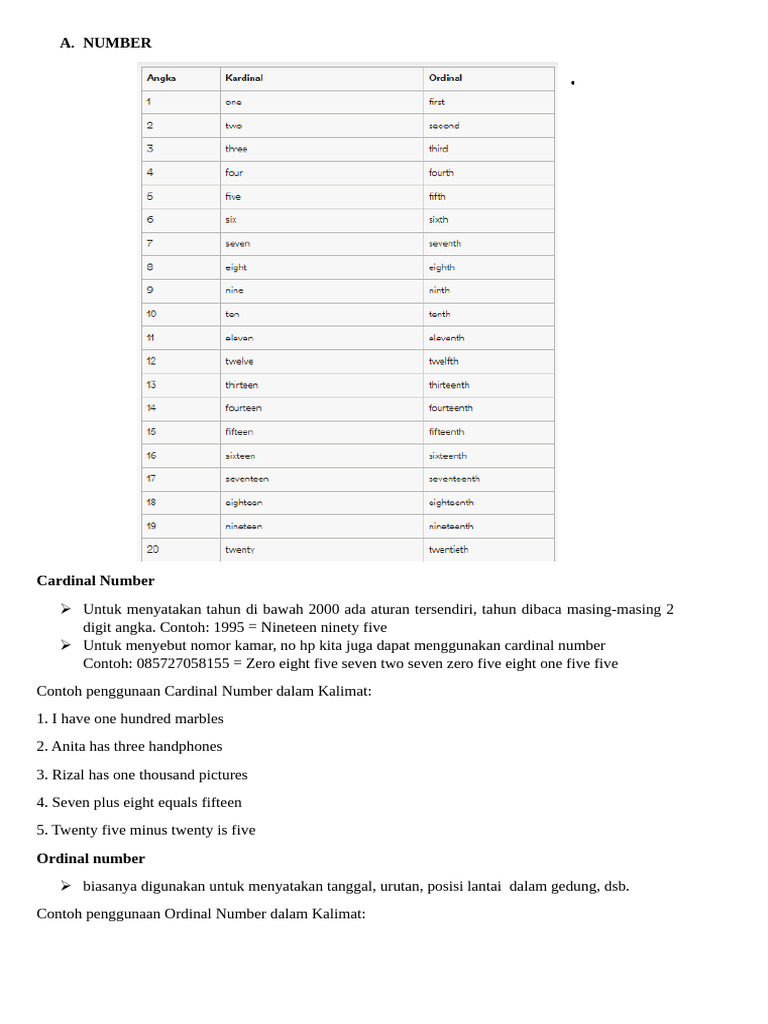 Number, Time and Date | PDF
