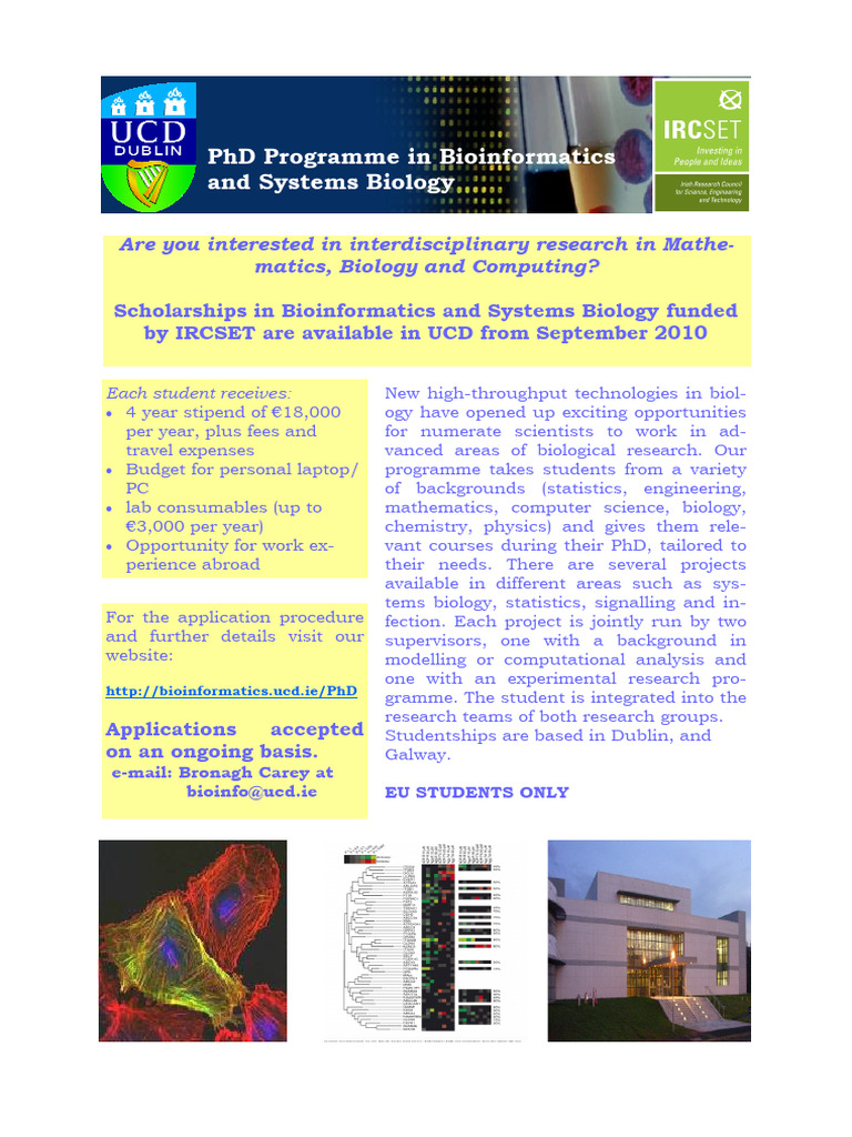 Phd Programme in Bioinformatics | PDF