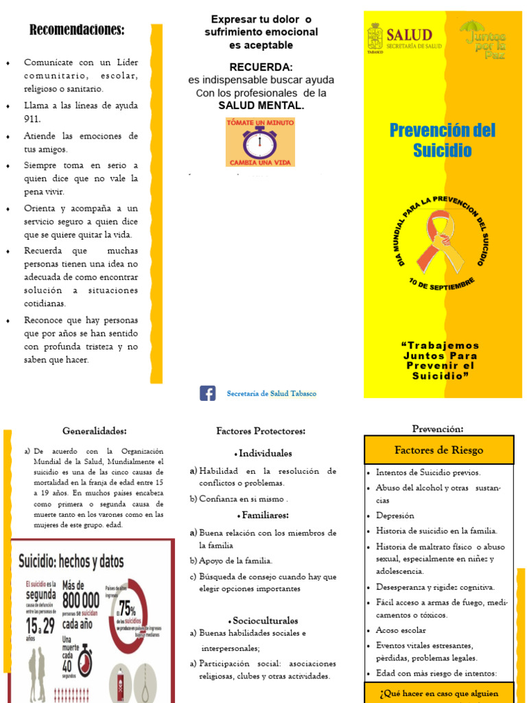 TRIPTICO SUICIDIO_editado | PDF | Suicidio | Abuso infantil