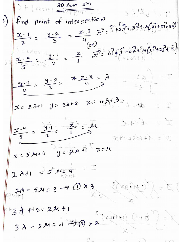 3d (Point of Intersection, Foot of Perpendicular) | PDF