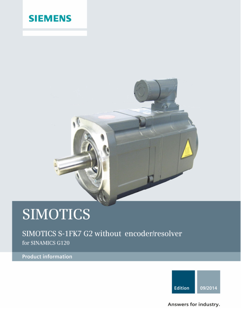 Simotics S-1fk7 g2 Encoderless | PDF | Electrostatic Discharge ...