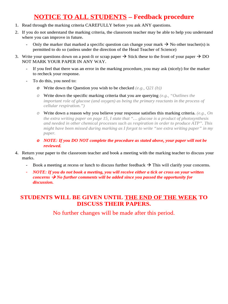 2023 MSC Y11 Yearly Paper - MARKING CRITERIA | PDF | Cell Membrane | Lipid Bilayer