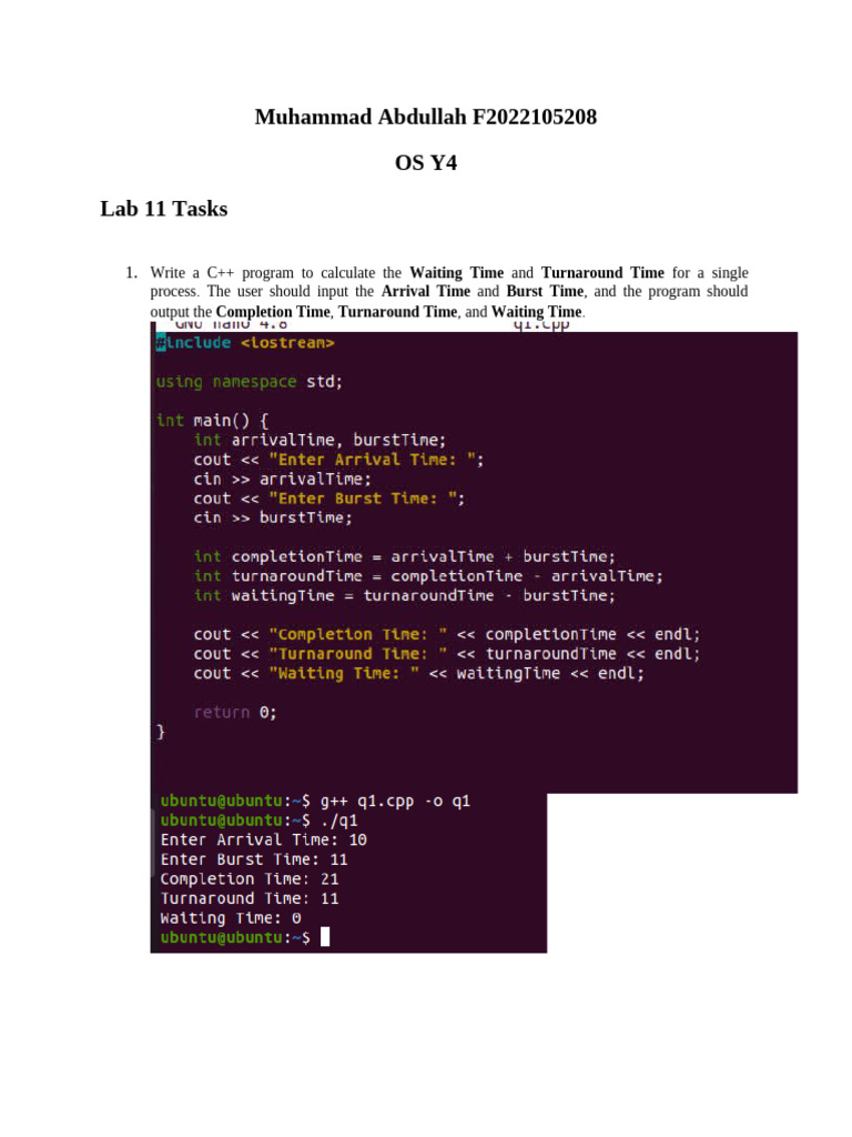 Os Lab 11 | PDF