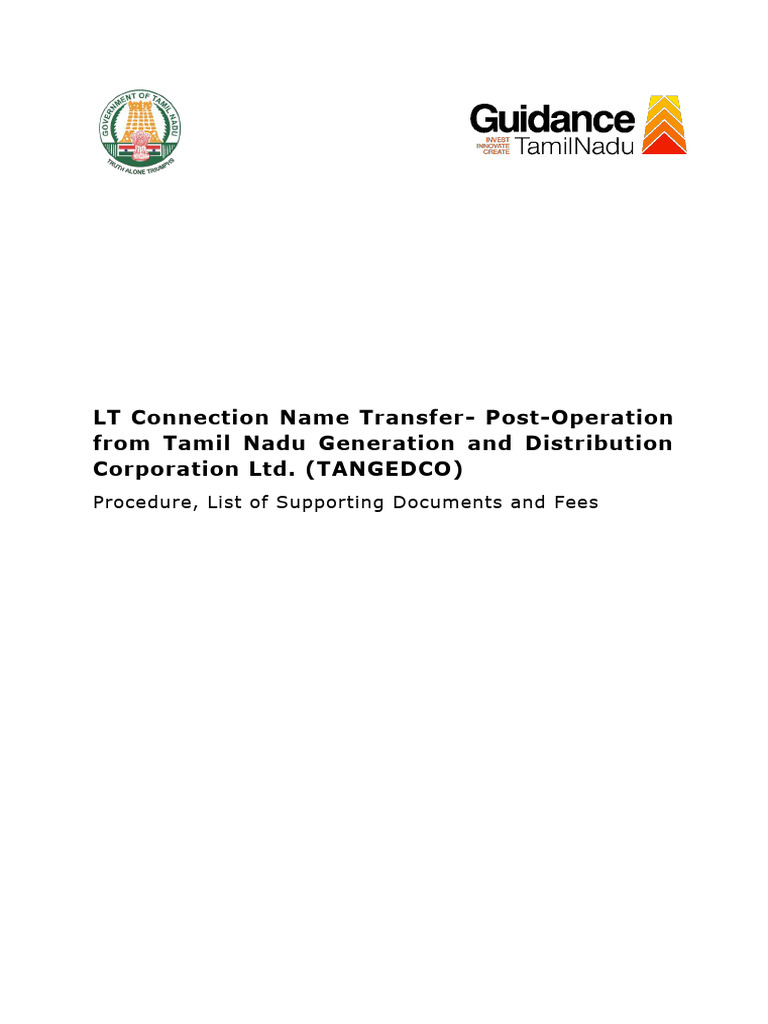 TANGEDCO LT Connection Name Transfer Guide | PDF