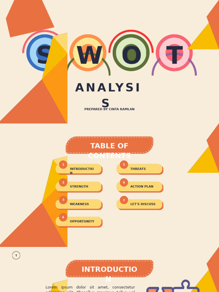 Orange Yellow Simple SWOT Analysis Presentation | PDF