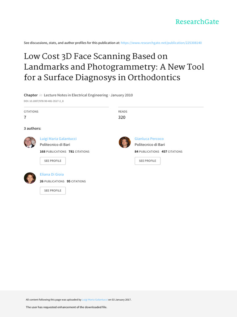 Low Cost 3D Face Scanning Based On Landm | PDF | 3 D Computer Graphics